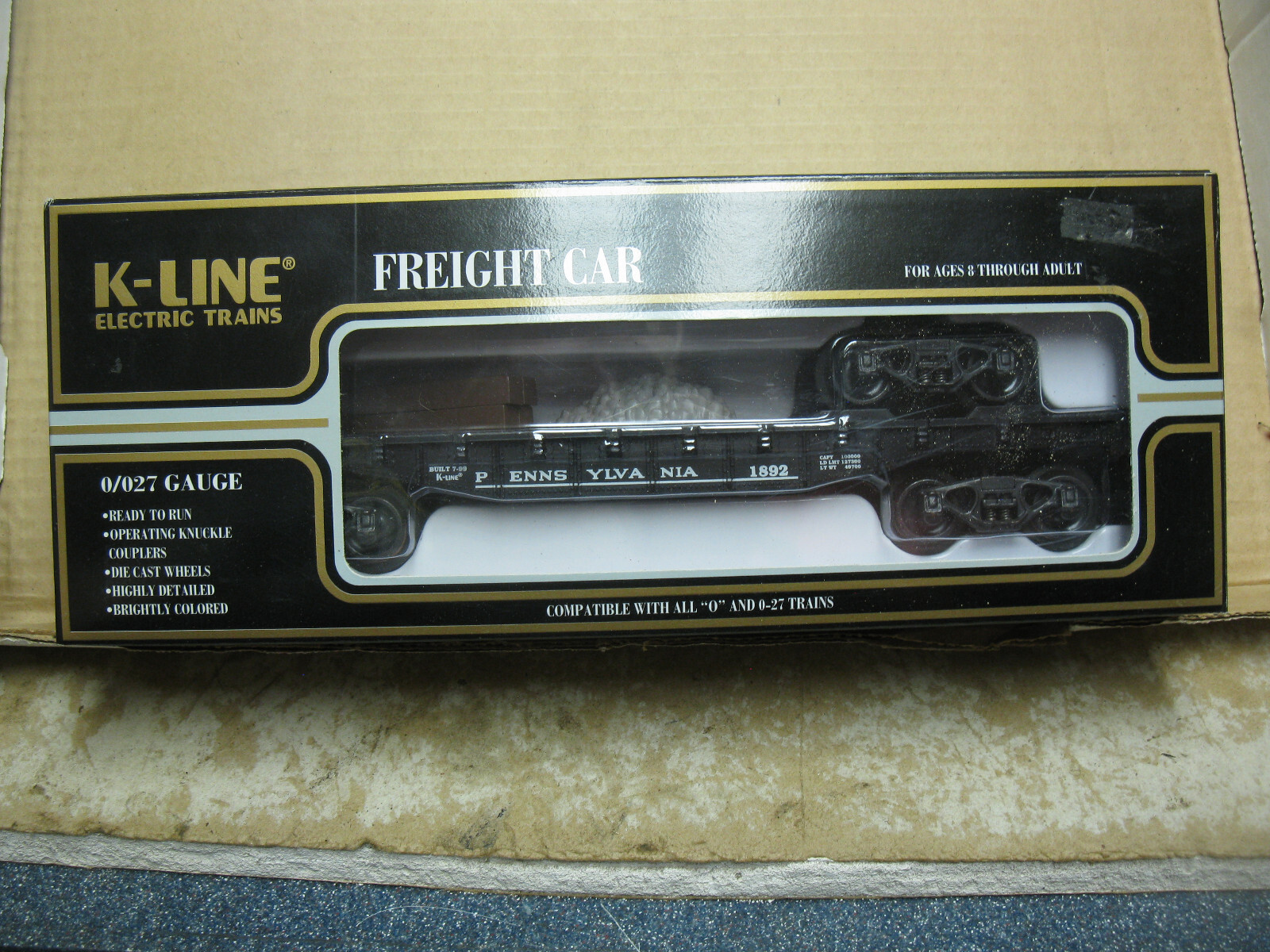 K-Line K661-1892 Pennsylvania Railroad PRR Flat Car w Truck Wood Shovel | eBay