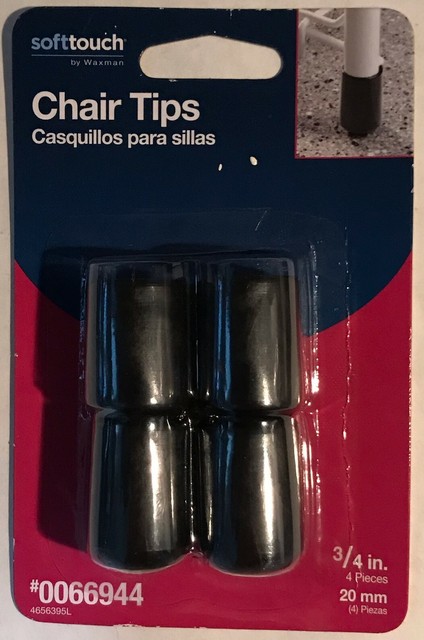 Set 4 Black Soft Touch Chair Tips 00669944 3/4" in /20 Mm Waxman Model ...
