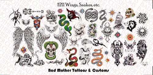 1/12 Scale Waterslide Decals for Action Figure tattoos: Snakes and ...