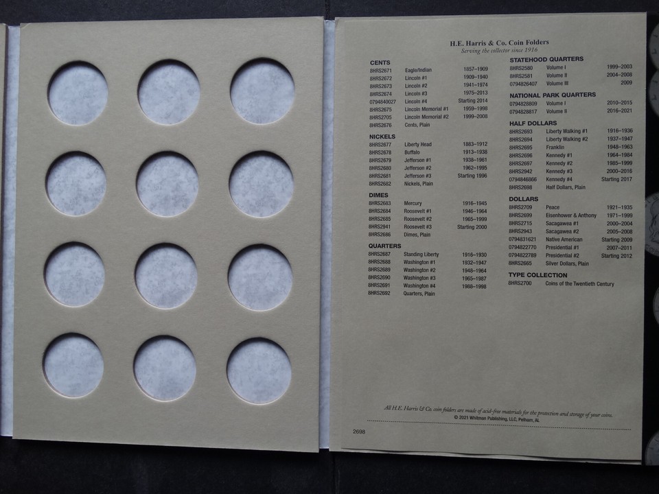 HE Harris Kennedy Half Dollar Plain Coin Folder Album Book 2698 | eBay