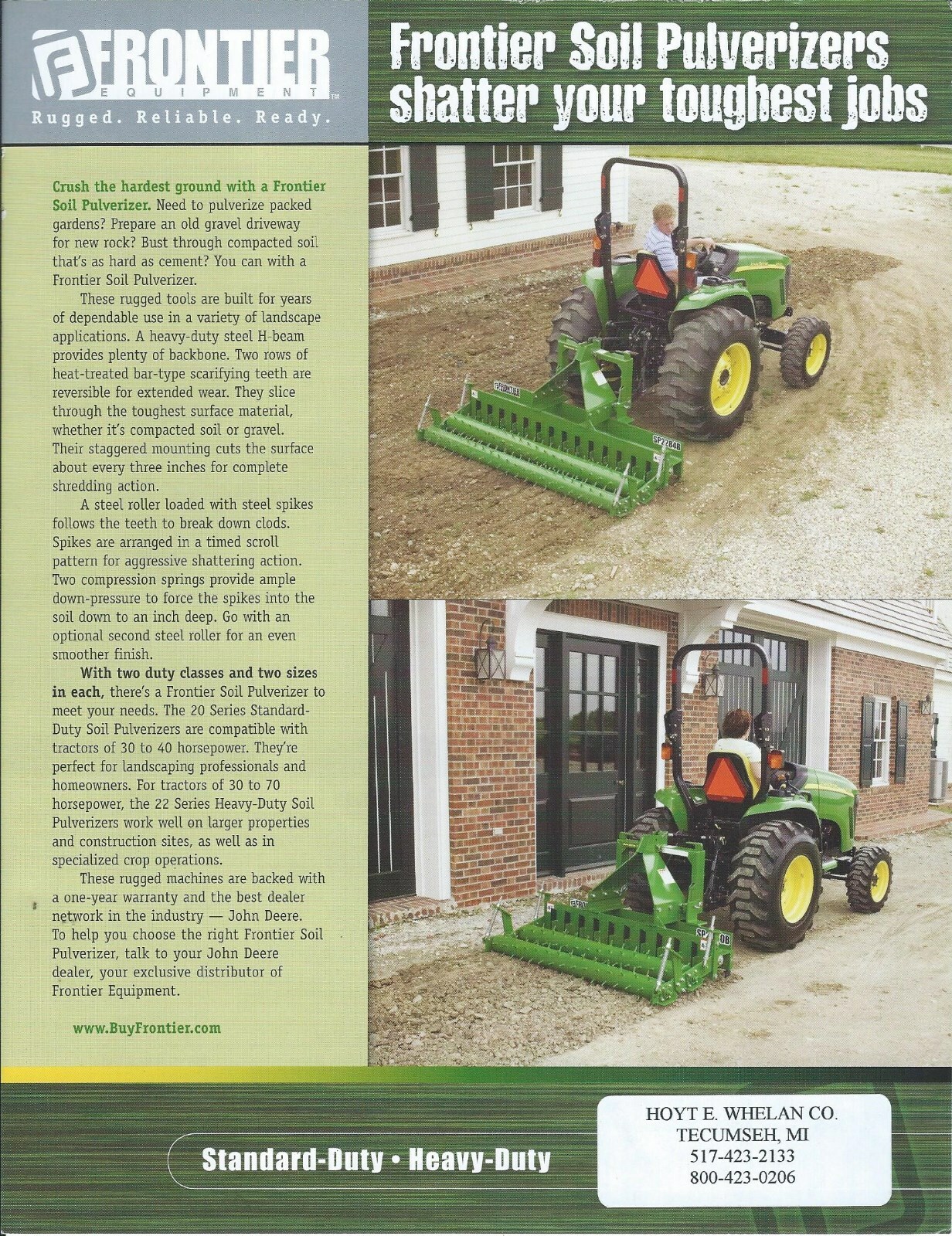 Lawn Equipment Brochure - Frontier - Pulverizer Aerator Mower Set of 3 ...