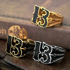Men's Lucky Number Dragon Claw Numeral 13 Black Enamel 316L Stainless ...