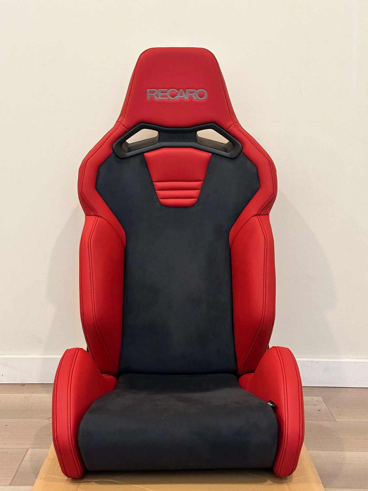 RECARO SR-S UT100 Sport Seat - Charcoal Grey Ultrasuede + Red Leather ...