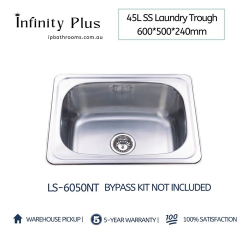 INFINITY PLUS | 45L 600*500mm SS Laundry Sink Trough Bayswater Pickup ...