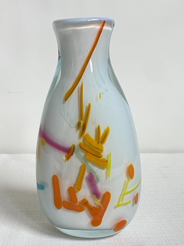 Vintage Sherburne Slack Studio Signed Art Glass Vase 8" Dated 1/23/88 ...
