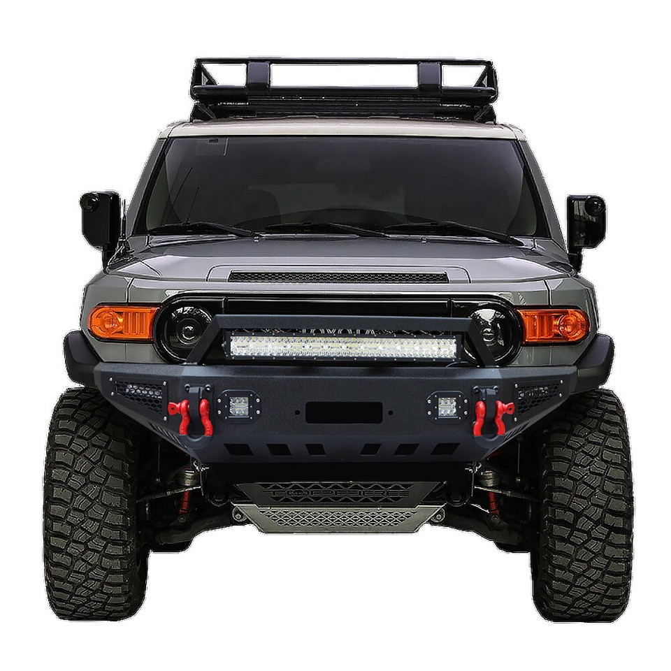 Fit 2007-2014 1st Gen FJ Cruiser Front Bumper with Winch Plate and LED ...