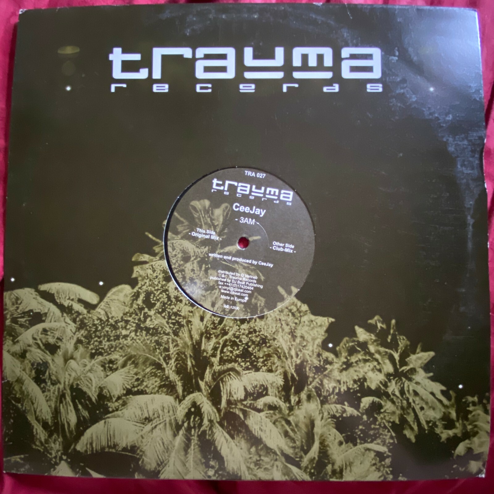 CeeJay~3AM~2003 Hard Trance~Trauma Records 12" Vinyl Single~Switzerland ...