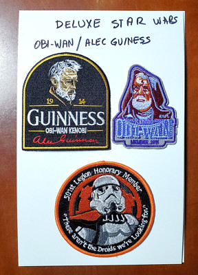 DELUXE Star Wars Obi-Wan/Alec Guiness 3.5"-4" Patch Set of 3- USA ...