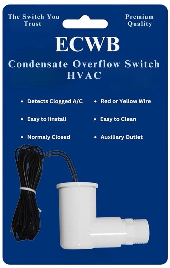 SS2 Style Condensate Overflow Safety Switch 3/4 PVC Float Switch 10 ...