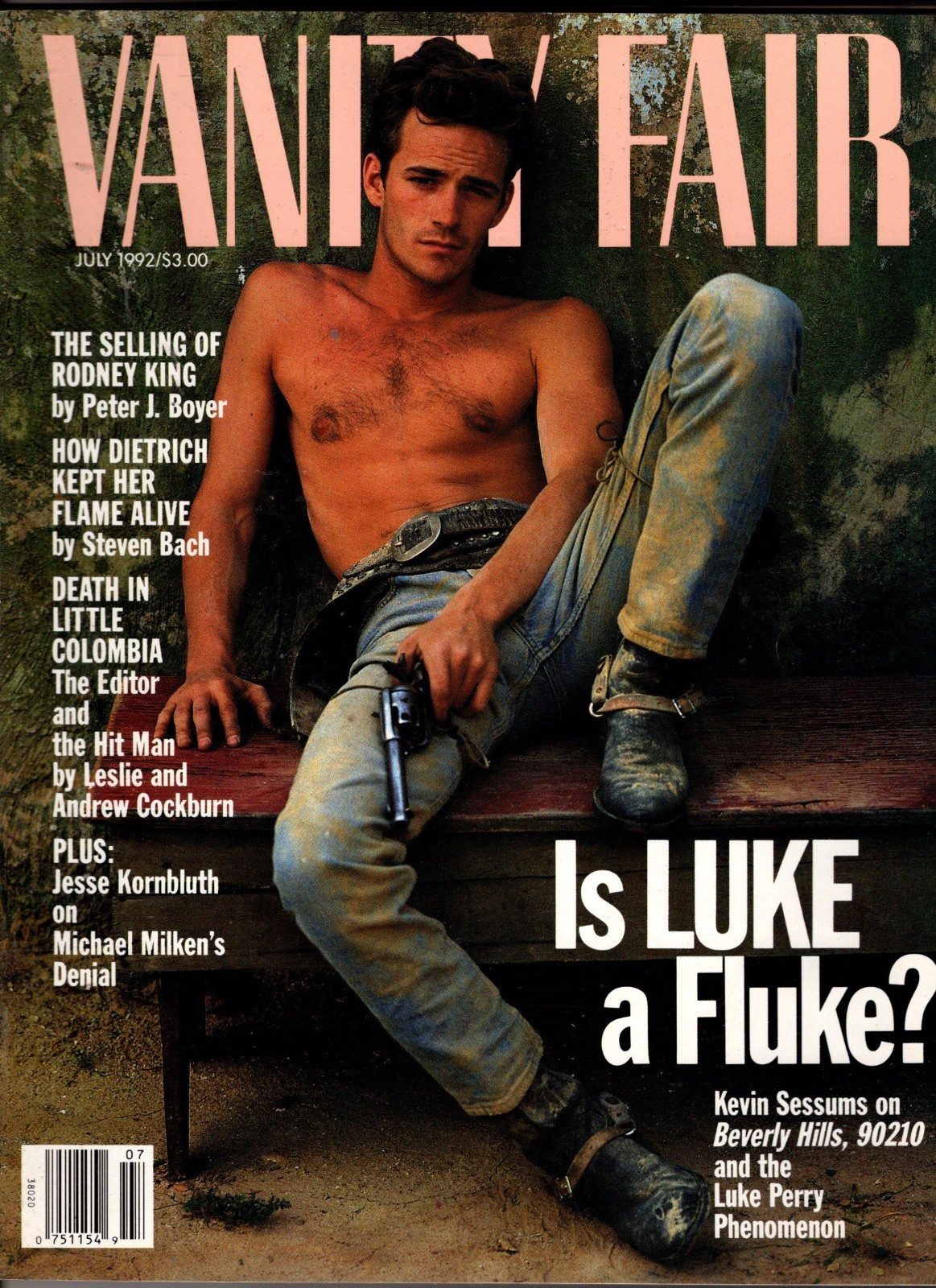 1992 Vanity Fair July-Luke Perry; Rodney King; Marlene Dietrich ...