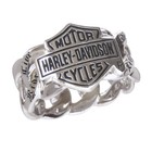 Harley-Davidson Men's Sterling Silver Live To Ride Ring Chain Link B2 ...