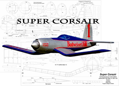 Super Corsair Electric Racer 48" WS RC Airplane Laser Cut Balsa Short ...