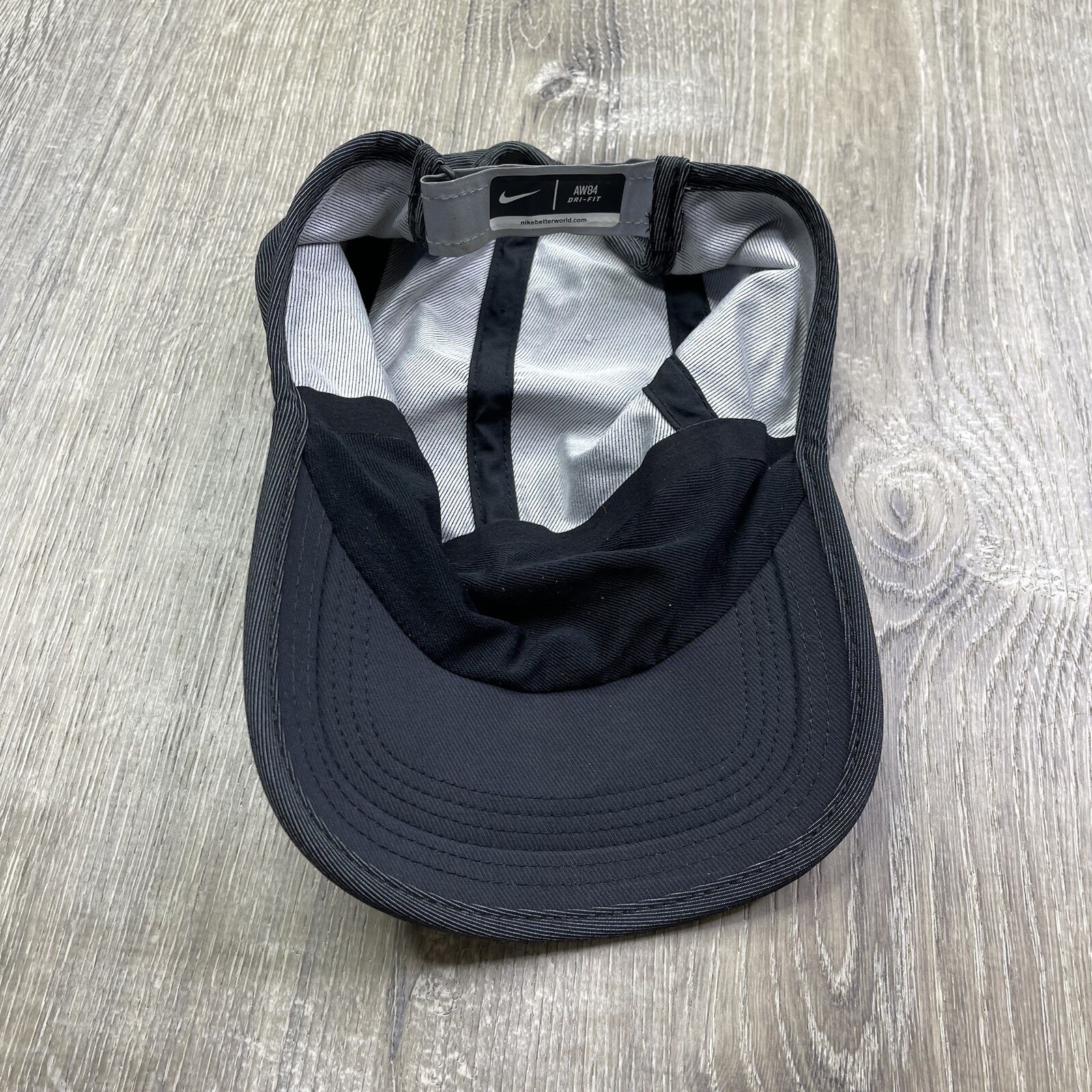 Nike 5 Panel AW84 Gray Dri Fit Swoosh Logo Adjustable… - Gem