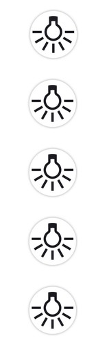 5x Aufkleber Licht Symbol für Lichtschalter Taster etc. Durchmesser ...