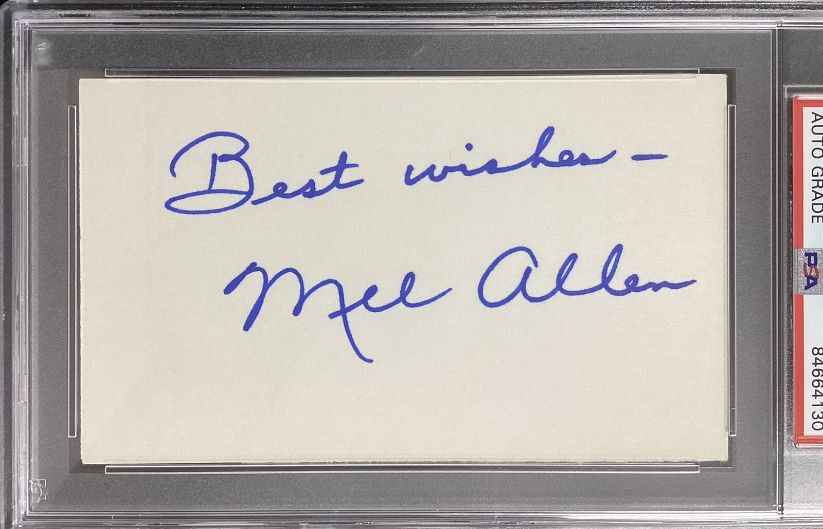Mel Allen Signed Index Card Baseball Yankees Announcer PSA/DNA Auto Gem ...