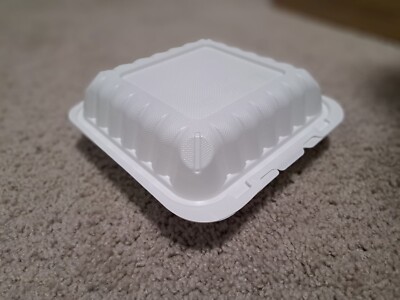 8X8" 1-Compartment 150-Pack Plastic Clamshell to Go Containers Food ...