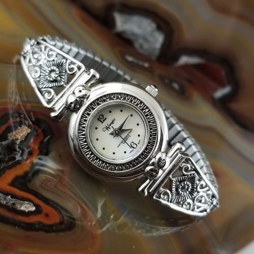 New Womens WRANGLER Silver Filigree Stretch Band Watch | eBay