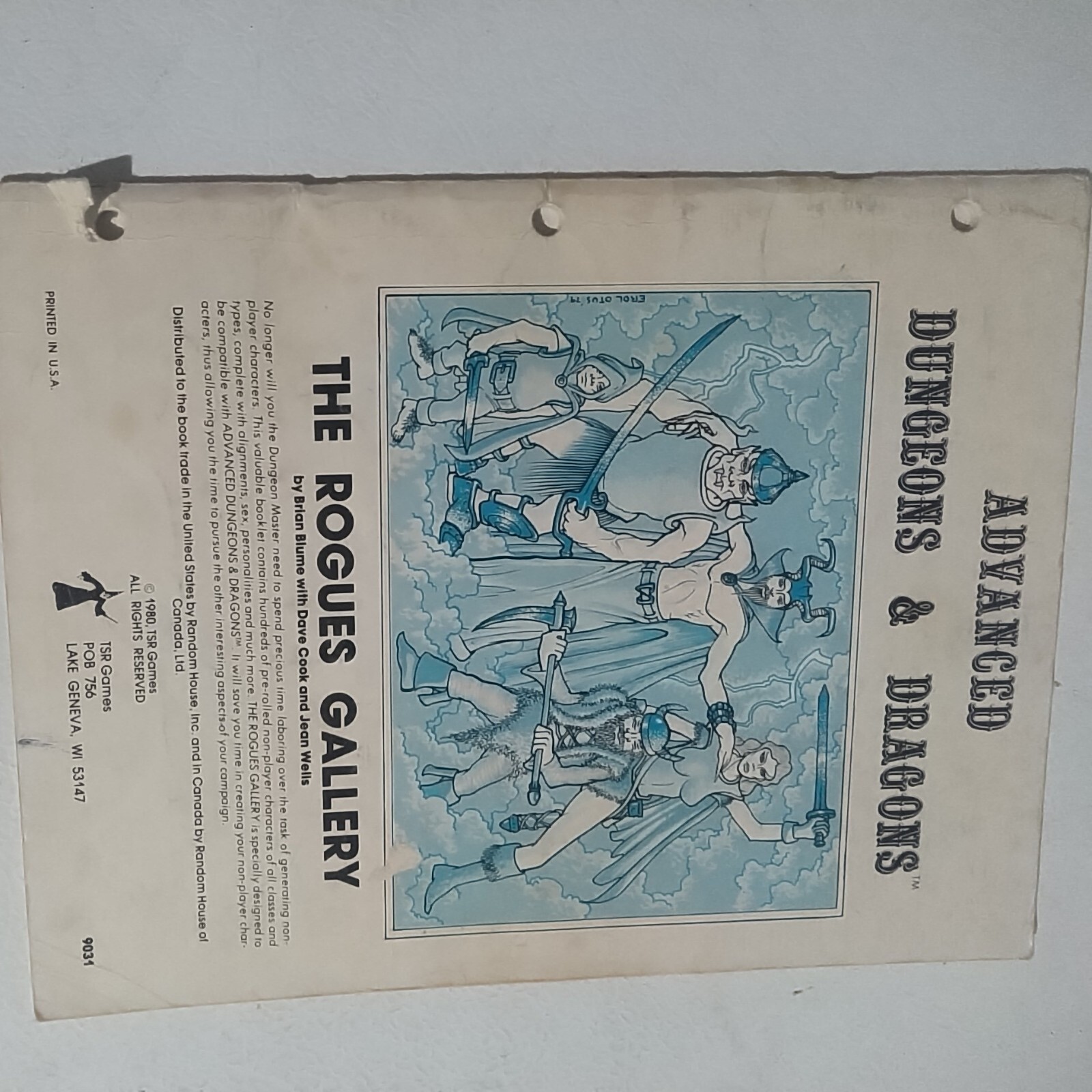 VINTAGE Advanced Dungeons & Dragons The Rogues Gallery 9031 1980 TSR ...