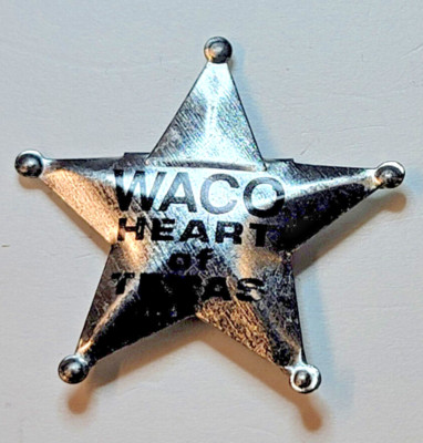 Vintage Waco Heart of Texas Old West Tin Star Sheriffs Badge Clip-On ...