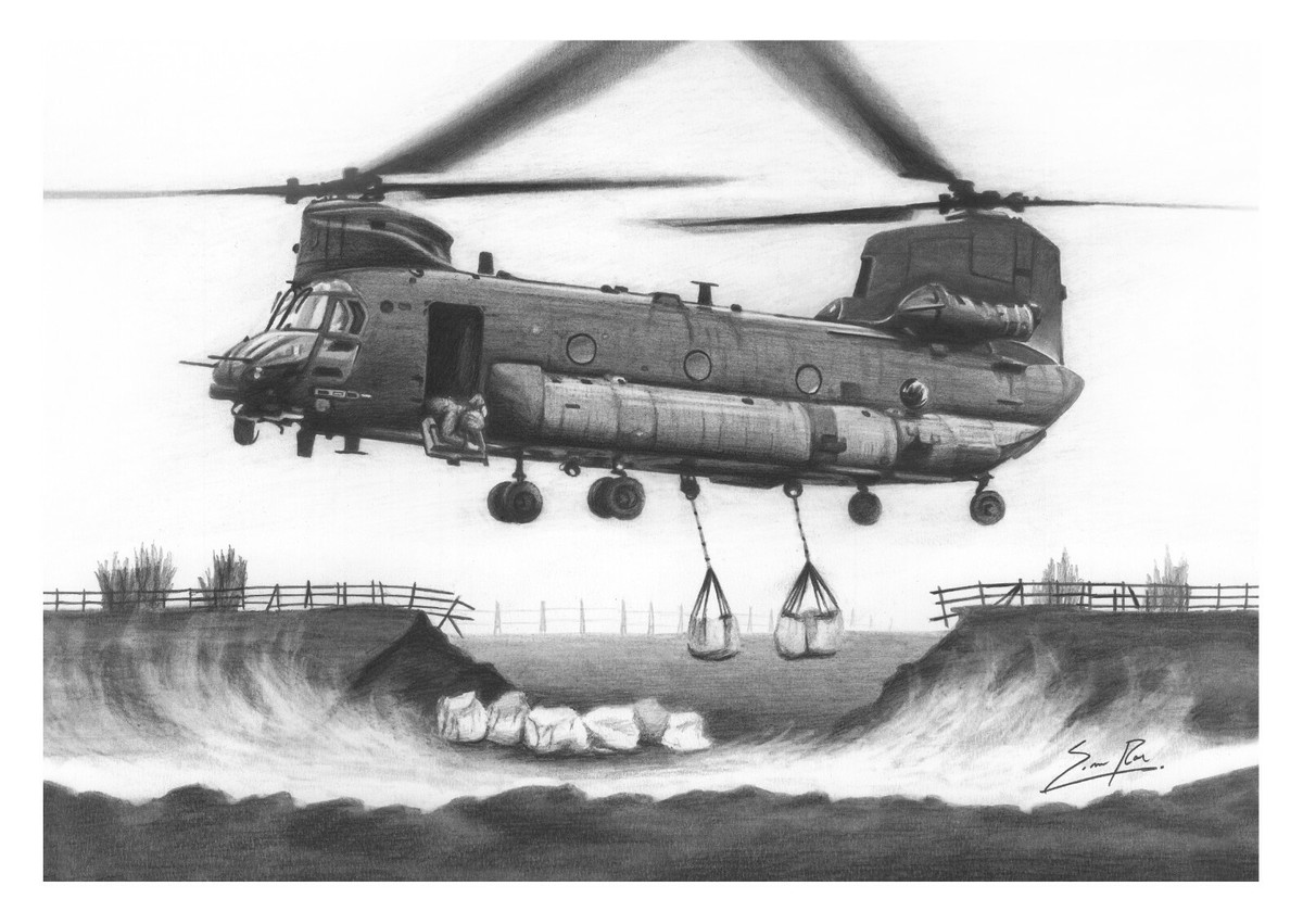 Army Helicopter Drawing