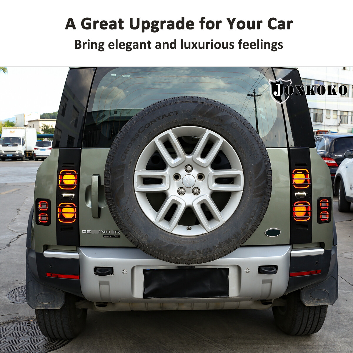 Black Rear Tail light lamp Cover trim *4 For Land Rover Defender 20-22 ...