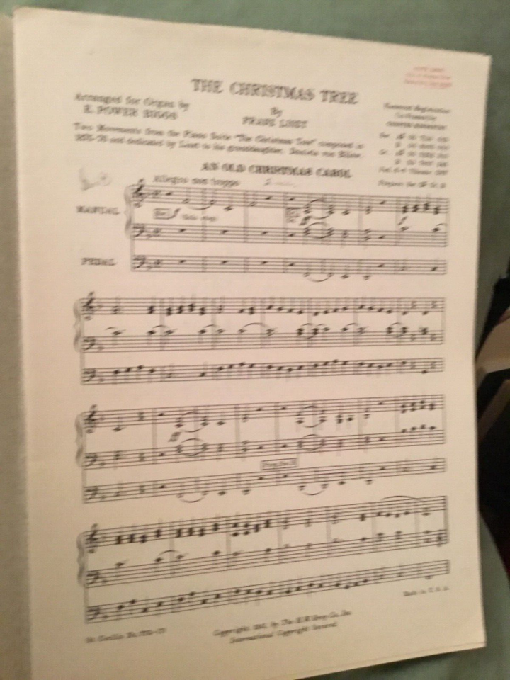THE CHRISTMAS TREE FRANZ LISZT Arr for organ E. Power Biggs Saint ...