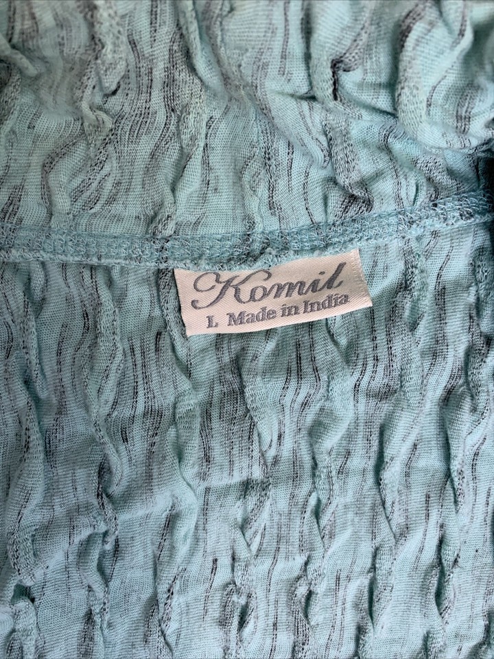 Komil Cardigan Women’s Size Large Cotton Textured Weave Mint Green ...