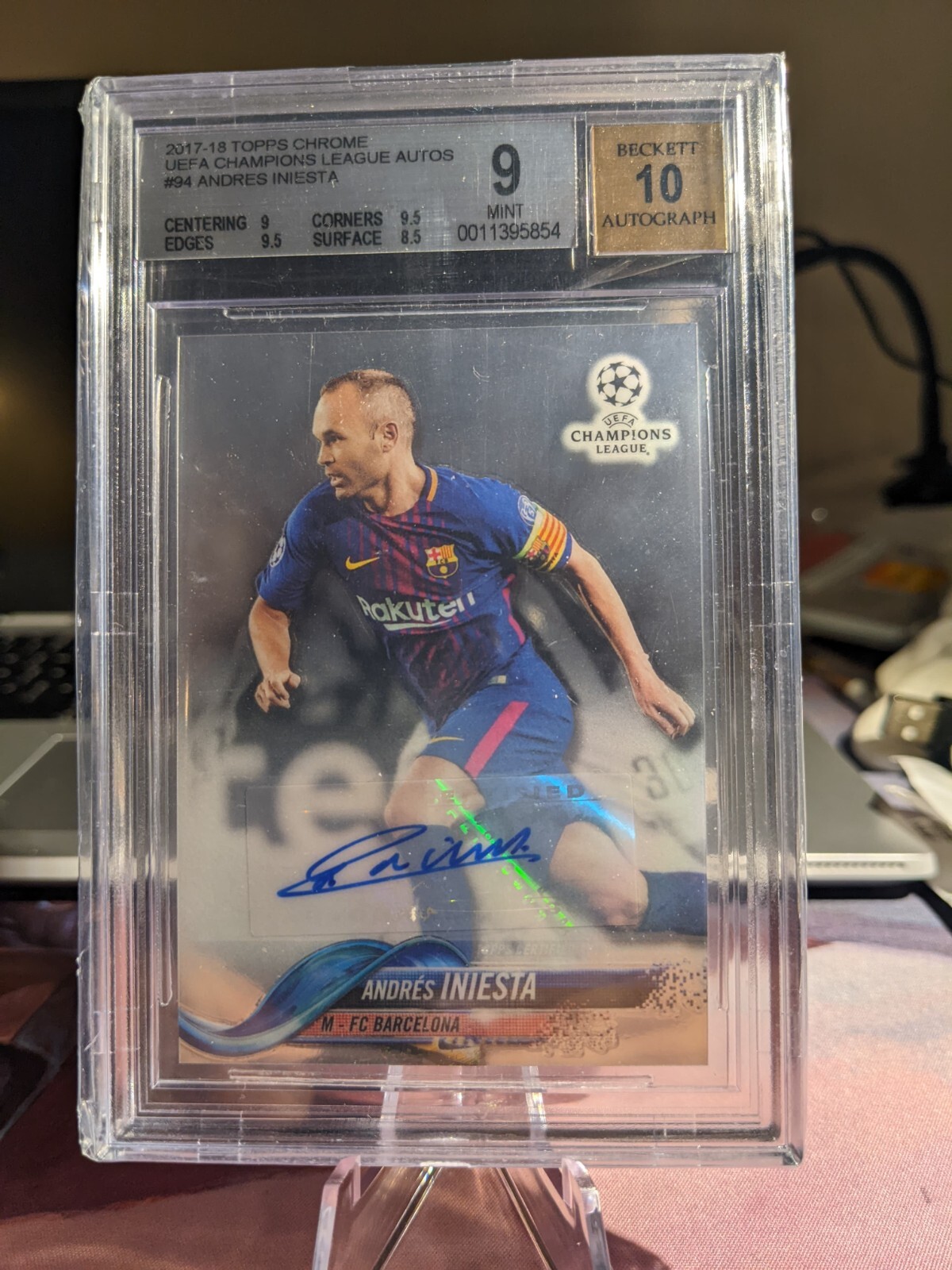 Andres Iniesta Autograph BGS 9 Graded Topps Chrome CL 17-18 #94 Auto 10 ...