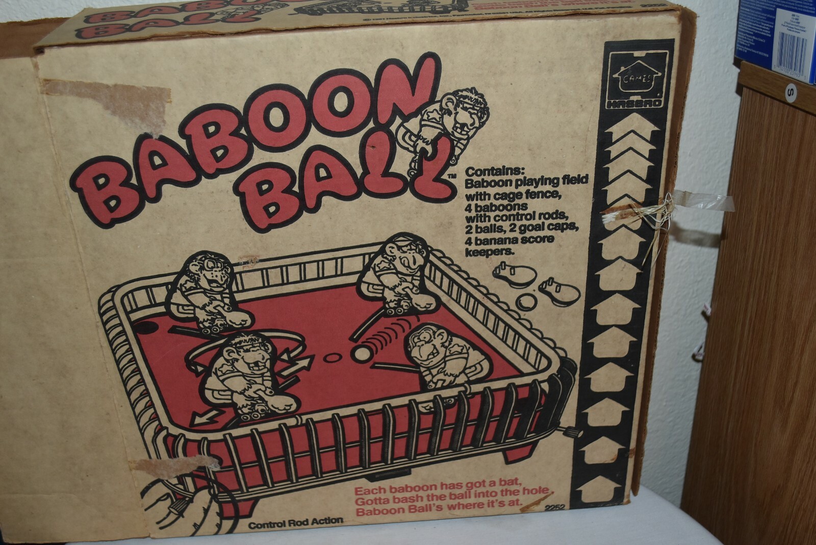 VINTAGE 1981 HASBRO Baboon Ball Hockey GAME in BOX USA RETRO Parts EUC ...