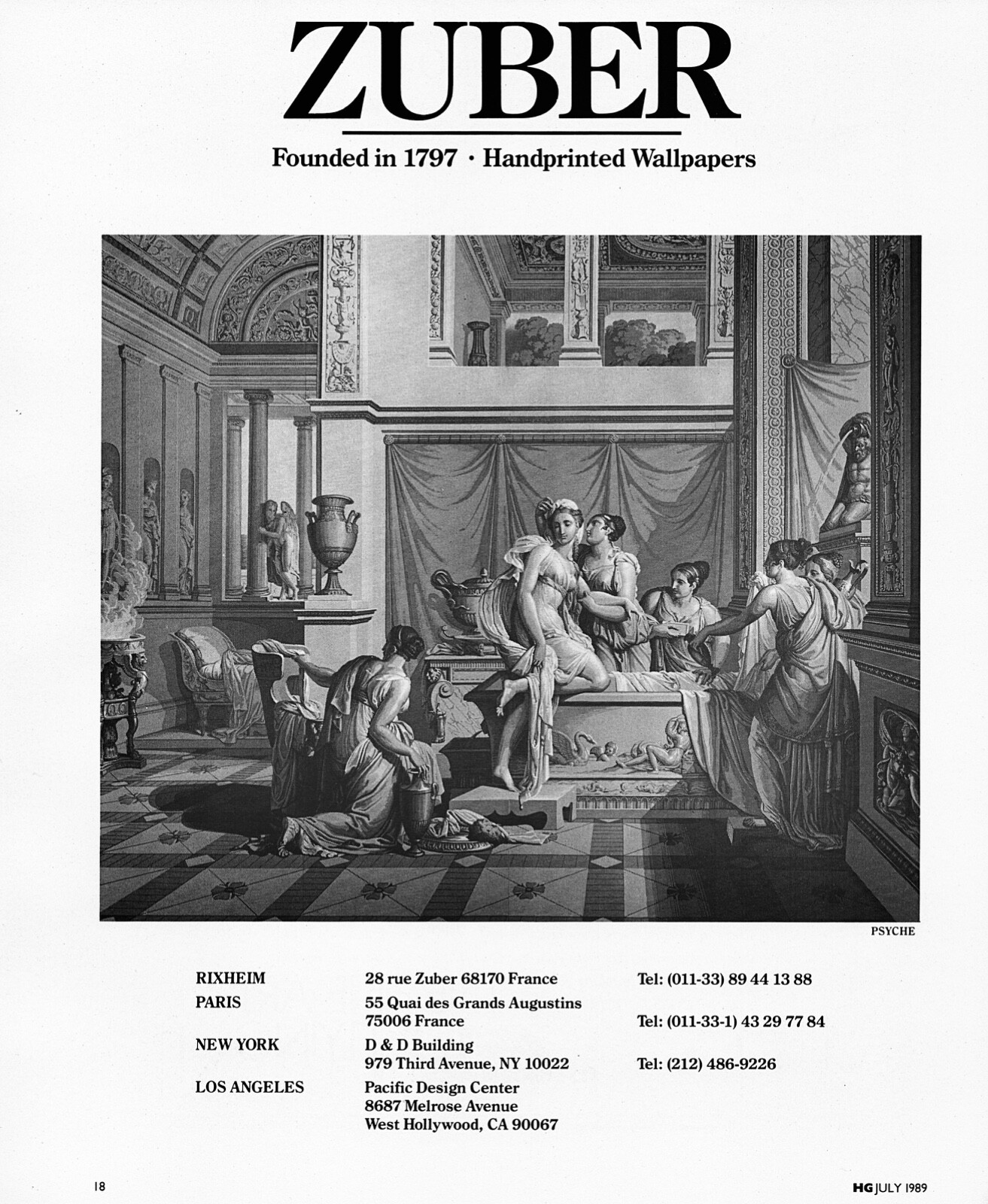 1989 ZUBER Handprinted Wallpapers ~ Psyche ~ VINTAGE PRINT AD | eBay