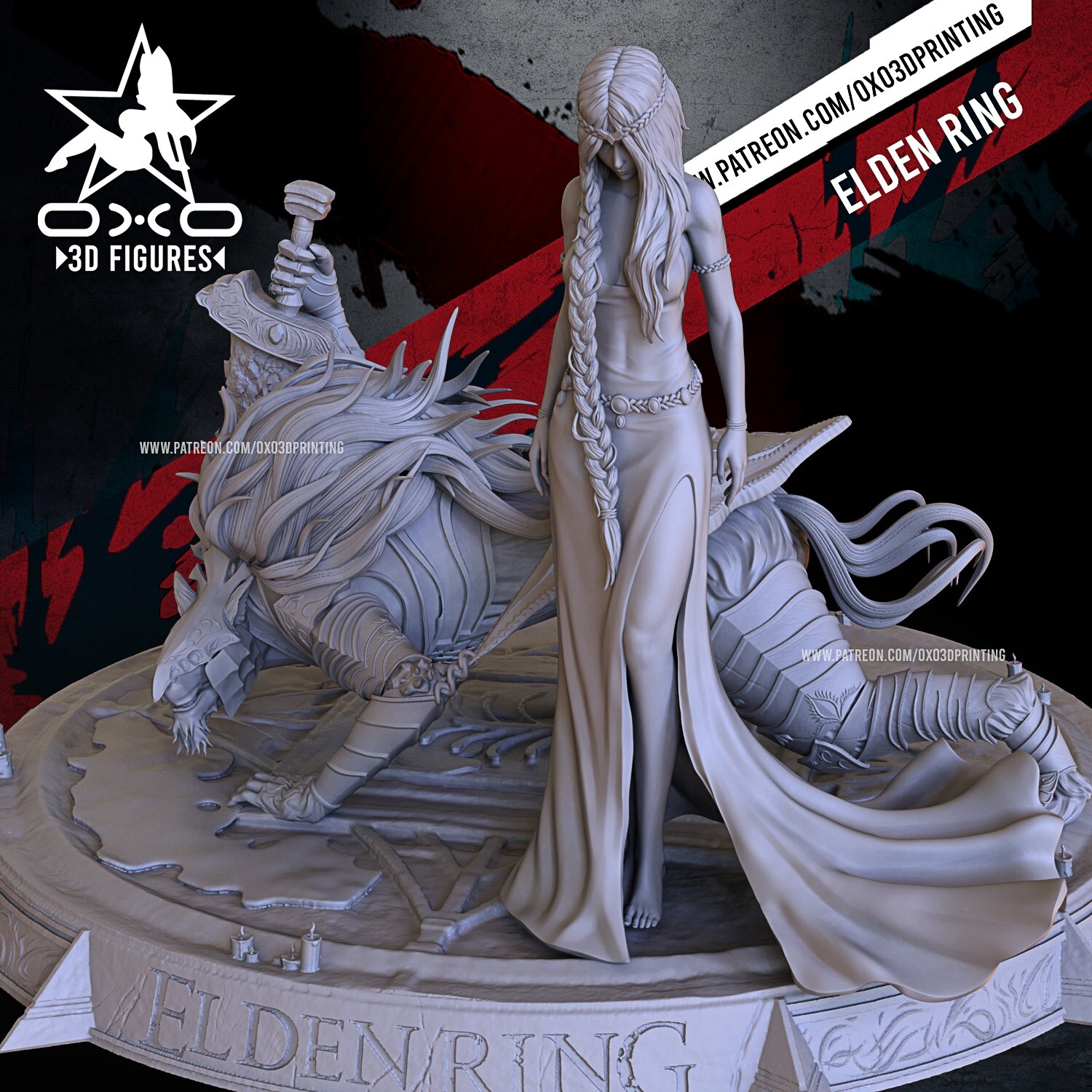 elder ring Queen Marika & Maliketh statue figure resin 1/10 unpainted ...