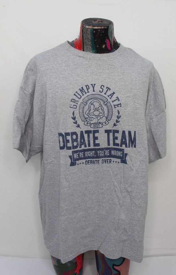 Vintage Disney Grumpy State Debate Team T-Shirt Size 2XL | eBay