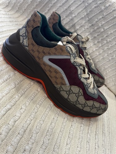 Gucci GG Rhyton Sneakers Brick Red/Beige/Brown/Orange Size 12 | eBay