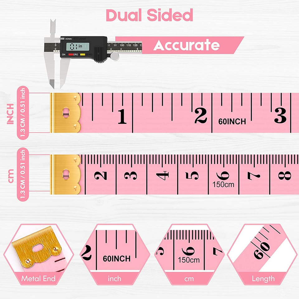 Tape Measure, Soft Ruler 60-Inch Double-Sided Measuring Tape or Body ...