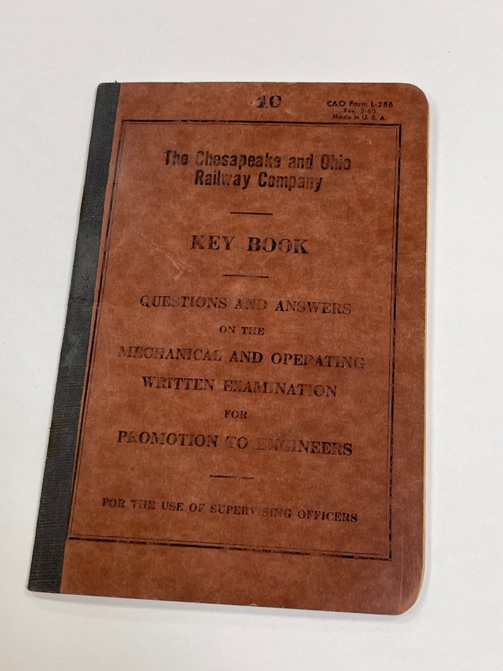 Chesapeake & Ohio Railway Key Book / Q&A ~ C&O Form L-286 Rev. 3-60 | eBay
