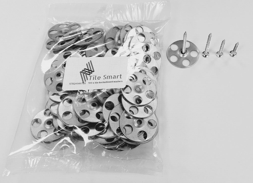 Tile Backer Board & Insulation Fixing Washer Discs + screws wall ...