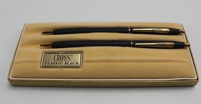 Vintage Cross Pen Classic Black Pen Pencil Set Blue Ink | eBay