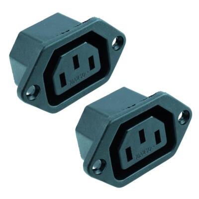 2 x C13 IEC Chassis Panel Mount Outlet Socket Connector | eBay UK