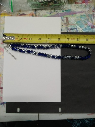 Crystal Blue & Silver Fauceted 18" Necklace Blue Crystal's Turn Silver ...