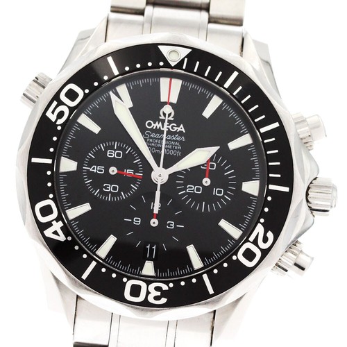 OMEGA Seamaster300 2594.52 Chronograph Date black Dial Automatic Men's ...