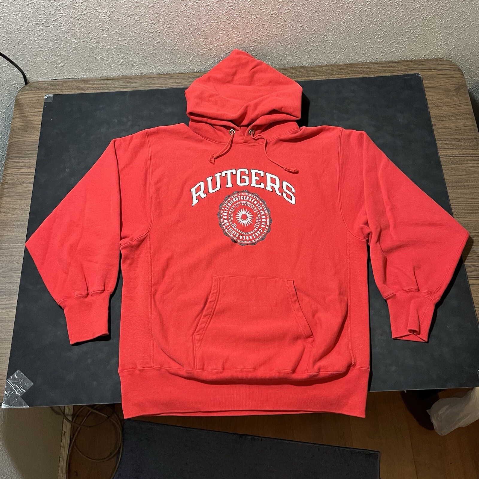 Champion Reverse Weave Hoodie Vintage 1980s Rutgers 1… - Gem