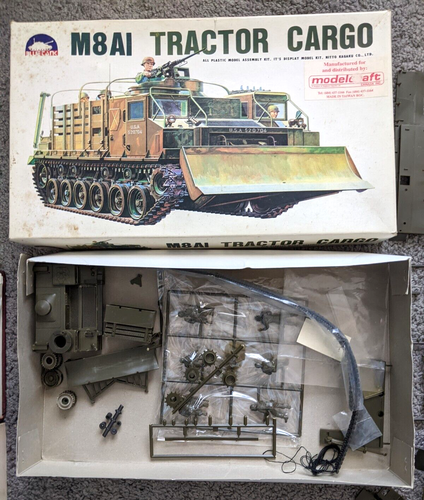 VTG 1980s 1:35 BLUE TANK M8 AI TRACTOR CARGO ARMY MODEL KIT TK-9002 ...