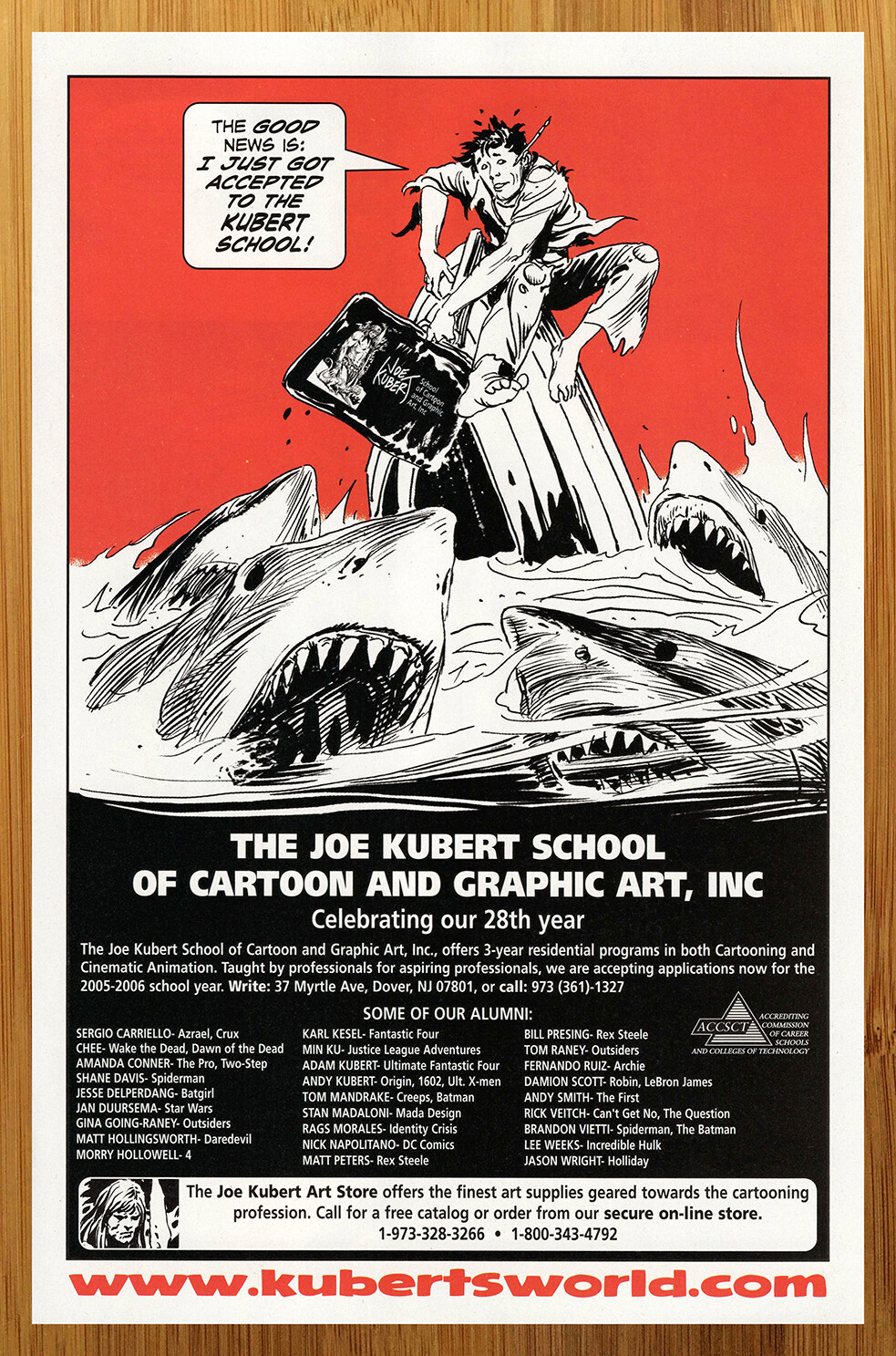 2004 Joe Kubert School of Cartoon & Graphic Art Print Ad/Poster Comic ...