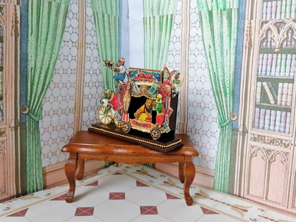 Puppet Doll Circus Wagon Cart Animals Dollhouse Miniature Scale 1:12 ...