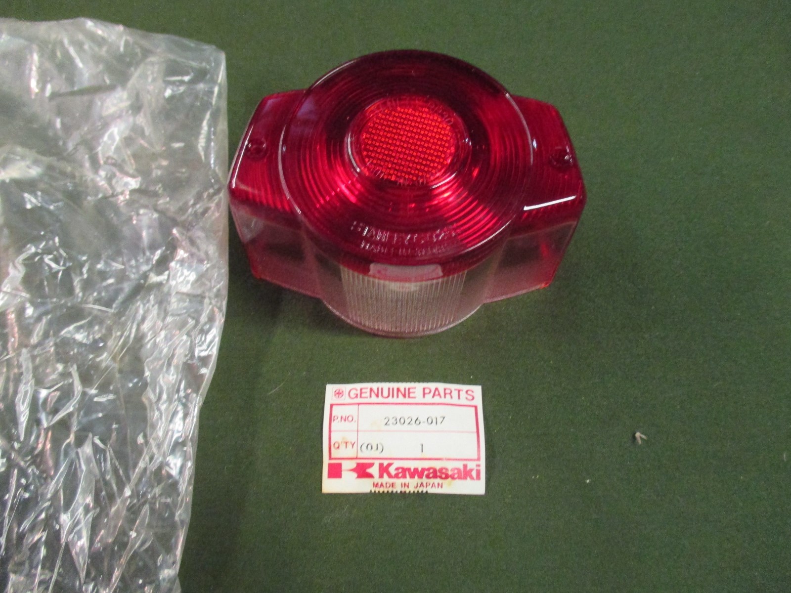 KAWASAKI A1, A1SS, A7, A7SS, F1, F2, W1 JI J1TR D1 TAIL LIGHT LENS NOS ...