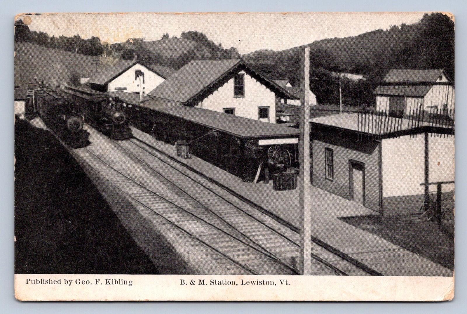 J88/ Lewiston Vermont Postcard c1910 B&M Railroad Depot 447 | eBay