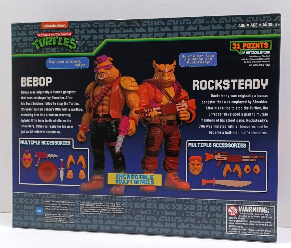 Loyal Subjects BST AXN TMNT Bebop and Rocksteady arcade figures 2 pk ...