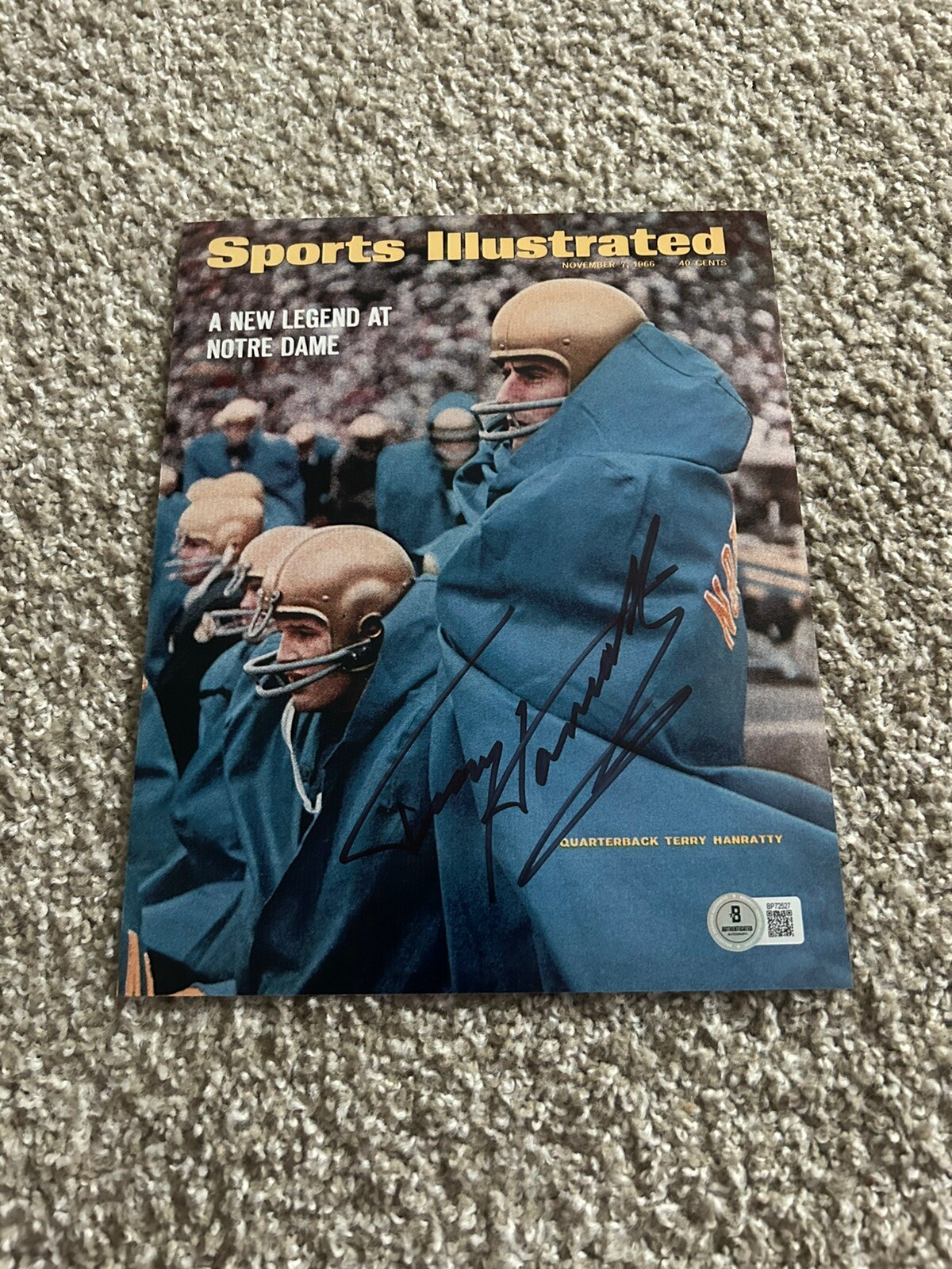 TERRY HANRATTY Signed Autographed 8x10 Photo SI Cover NOTRE DAME ...