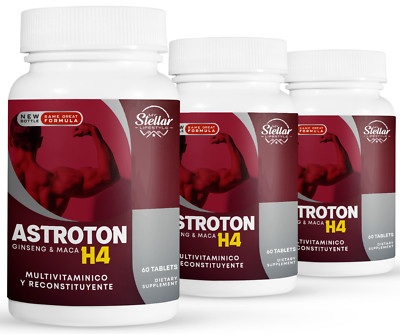 3 Pack Astroton Ginseng & Maca H4, multivitamina y reconstruye-60 ...