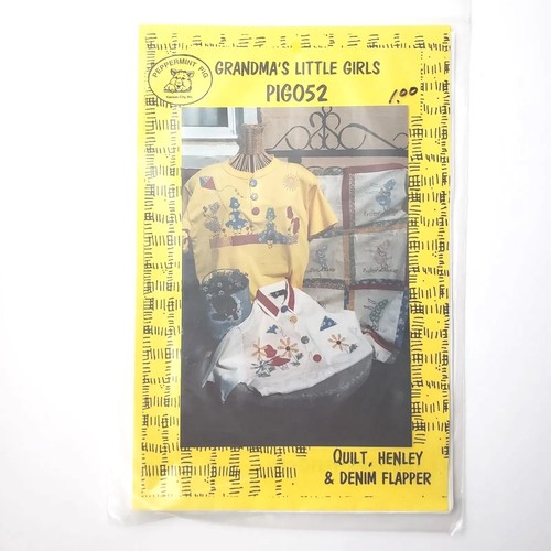 Peppermint Pig Grandmas Little Girls Denim Flapper Quilt Applique ...